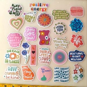 Office | Set Of 25 Cute Colorful Positive Vibes Stickers | Poshmark